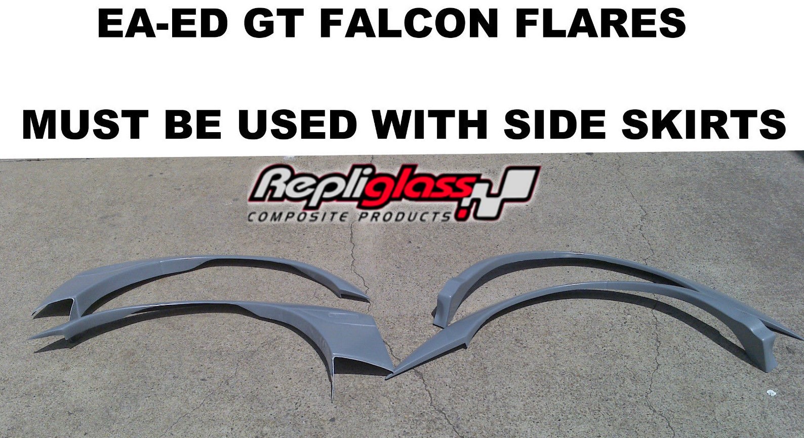FORD FALCON EA EB ED GT SEDAN WHEEL ARCH FENDER FLARES X 4 – Repliglass ...