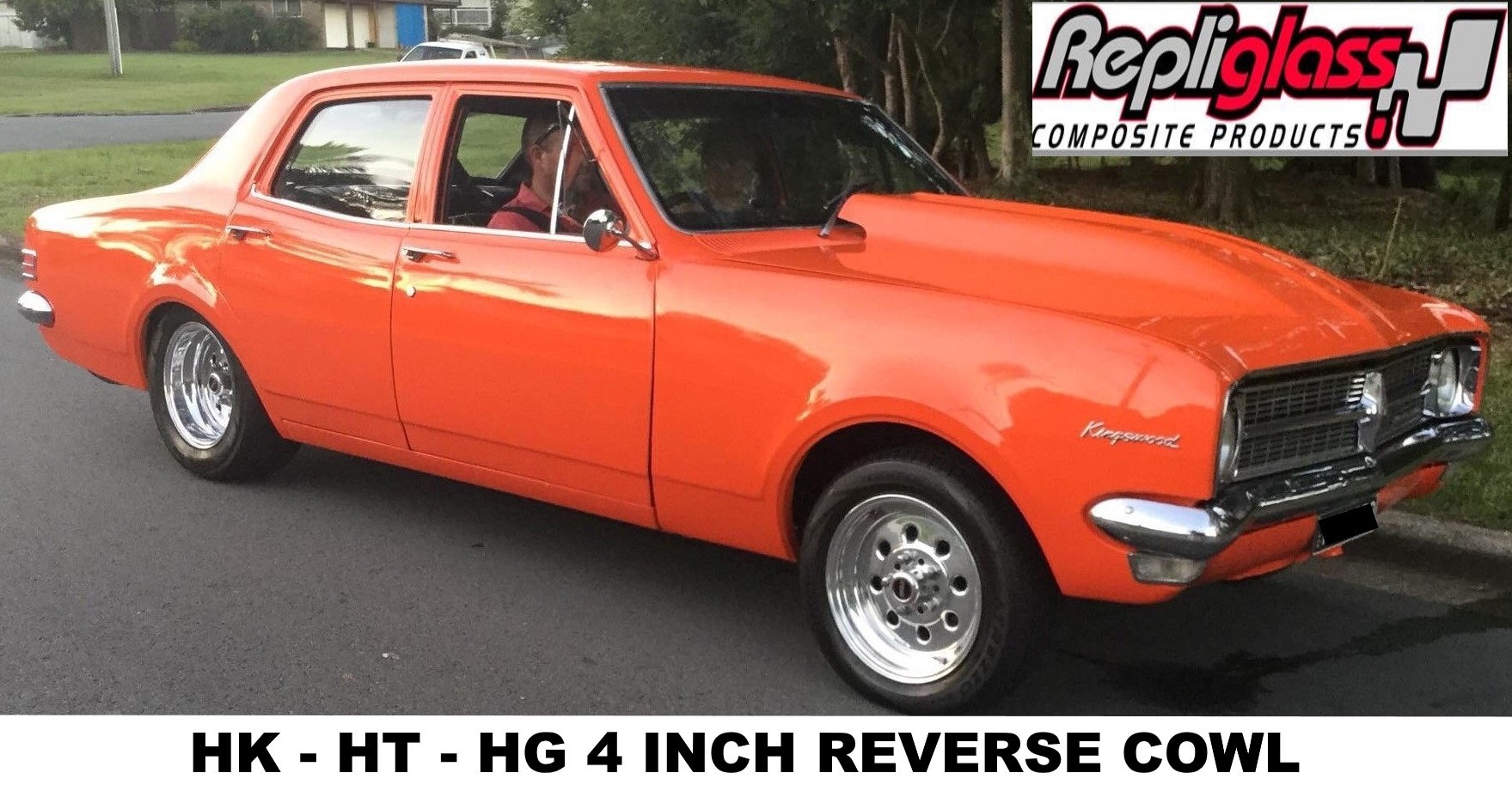 HOLDEN HK / HT / HG 4 INCH REVERSE COWL HOOD BONNET SCOOP ONLY ...