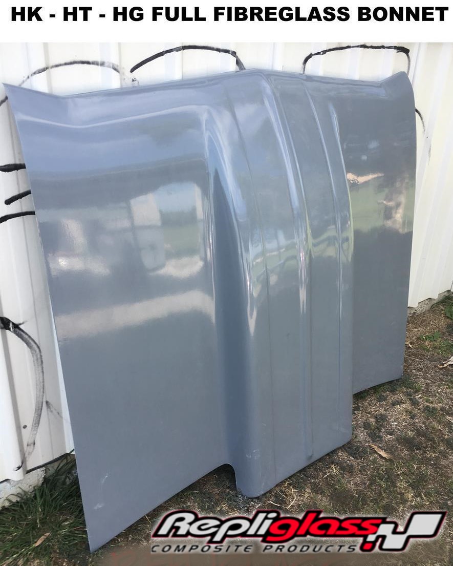 HOLDEN HK / HT / HG 4 ICH REVERSE COWL HINGED BONNET FIBREGLASS WITH ...
