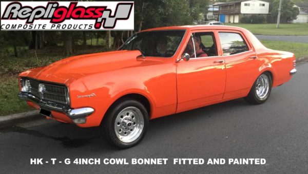 HOLDEN HK / HT / HG 4 ICH REVERSE COWL HINGED BONNET FIBREGLASS WITH ...