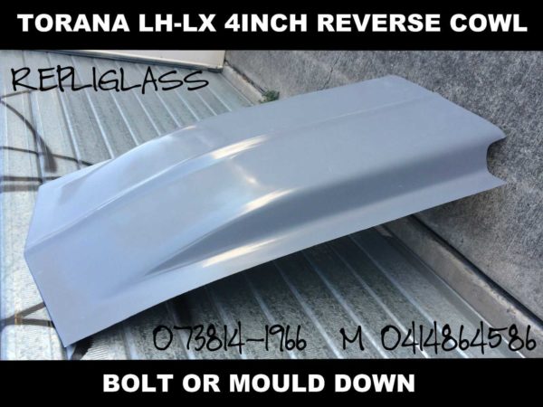 HOLDEN TORANA LH / LX 4 INCH REVERSE COWL HOOD SCOOP ONLY FIBREGLASS ...