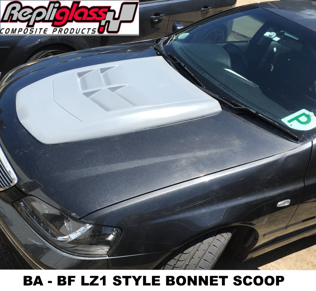LZ1 STYLE BONNET SCOOP TO SUIT FORD FALCON BA / BF XR6 XR8 – Repliglass ...