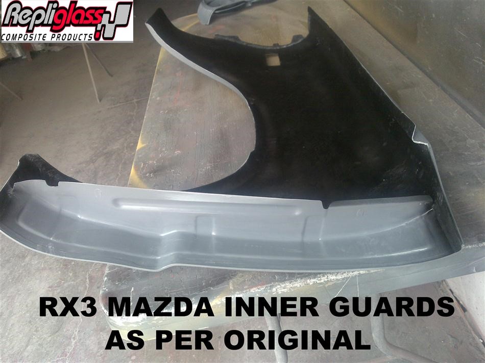 MAZDA RX3 10A FRONT FIBREGLASS GUARDS (pair) – Repliglass Pty Ltd