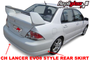 MITSUBISHI LANCER CE COUPE EVO 5 EVO 6 STYLE REAR BUMPER BAR SKIRT ADD ...