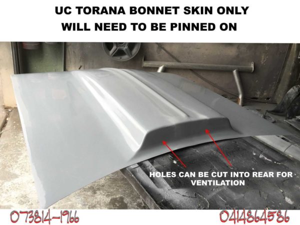 HOLDEN TORANA UC 3 INCH REVERSE COWL FULL BONNET SKIN FIBREGLASS ...