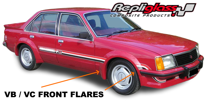 HOLDEN COMMODORE VB / VC BROCK FRONT FLARES (pair) – Repliglass Pty Ltd