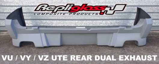 HOLDEN COMMODORE VU UTE REAR BUMPER BAR WITH DUAL EXHAUST OUTLETS WILL ...