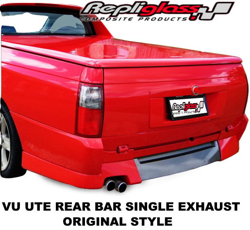 HOLDEN COMMODORE UTE VU / VY / VZ REAR BUMPER BAR SINGLE EXHAUST OUTLET ...