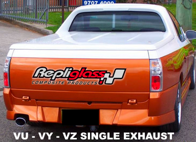 HOLDEN COMMODORE VY UTE REAR BUMPER BAR SINGLE EXHAUST NUMBER PLATE ...