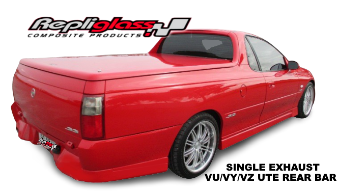 HOLDEN COMMODORE VY UTE REAR BUMPER BAR SINGLE EXHAUST NUMBER PLATE ...