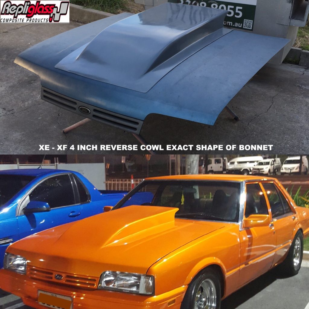 FORD FALCON XE / XF 4 INCH SMOOTH REVERSE COWL BONNET SCOOP EXACT SHAPE ...