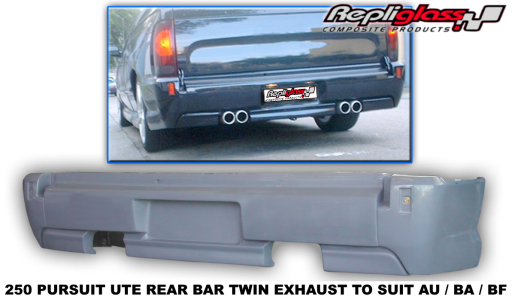 FORD FALCON AU UTE 250 PURSUIT REAR BUMPER BAR TWIN EXHAUST ...