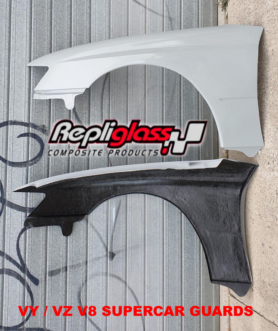 HOLDEN COMMODORE VZ / VY V8 SUPERCAR FIBREGLASS RACECAR FRONT GUARDS ...