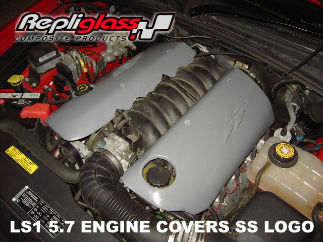 HOLDEN COMMODORE V8 LS1 5.7 LITRE SS LOGO TWIN ENGINE COVERS ...