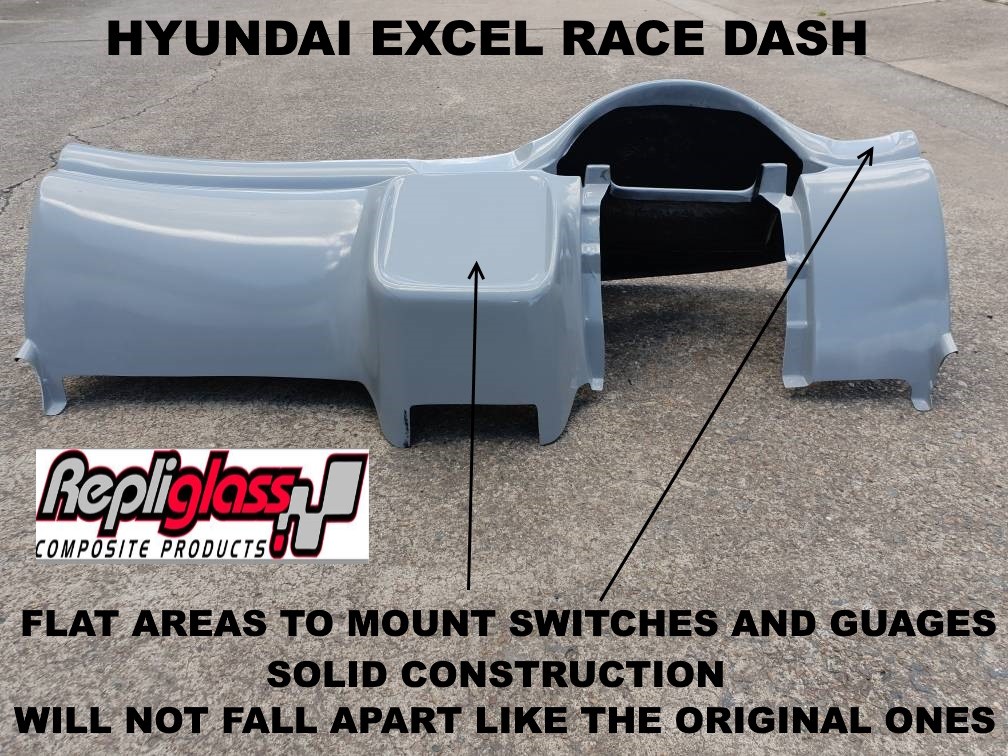 HYUNDAI EXCEL CUP SERIES X3 FIBREGLASS CUSTOM RACE DASH DASHBOARD ...