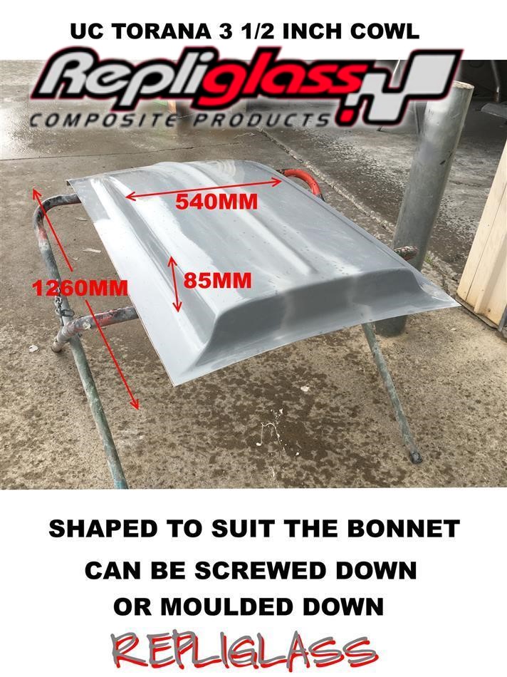 HOLDEN TORANA UC 3 INCH REVERSE COWL HOOD BONNET SCOOP ONLY FIBREGLASS ...