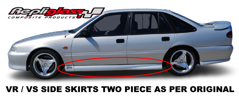 HOLDEN COMMODORE VR / VS SEDAN CLUB STYLE SIDE SKIRTS TWO PIECE AS PER ...