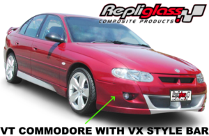 HOLDEN COMMODORE VX CLUB STYLE FRONT BUMPER BAR SPOILER TO SUIT VT ...