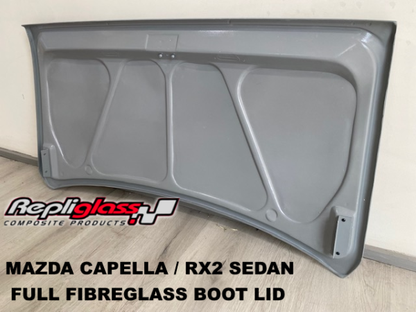 MAZDA RX2 CAPELLA SEDAN FULL FIBERGLASS BOOT LID MOUNTS AS PER FACTORY ...