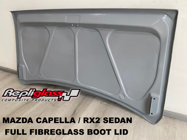 MAZDA RX2 CAPELLA SEDAN FULL FIBERGLASS BOOT LID MOUNTS AS PER FACTORY ...