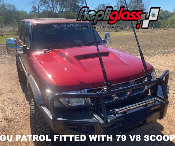 NISSAN PATROL GU SERIES 1, 2, 3 BONNET SCOOP 79 SERIES V8 STYLE SCOOP ...