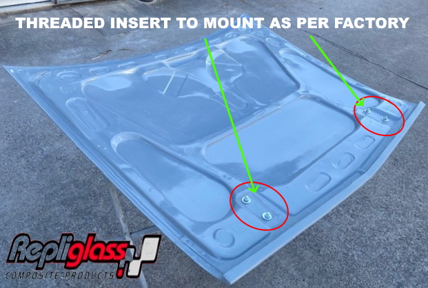 MAZDA RX2 CAPELLA BONNET FULL FIBERGLASS MOUNTS AS PER FACTORY ...