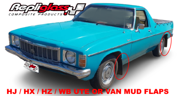 HOLDEN HQ HJ HX HZ WB MUD FLAPS TO SUIT UTE PANEL VAN / MONARO FRONT ...