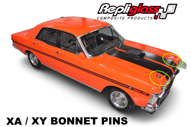 FORD FALCON XA XB XC GT XW XY BONNET HOOD LOCK PINS new reproductions ...