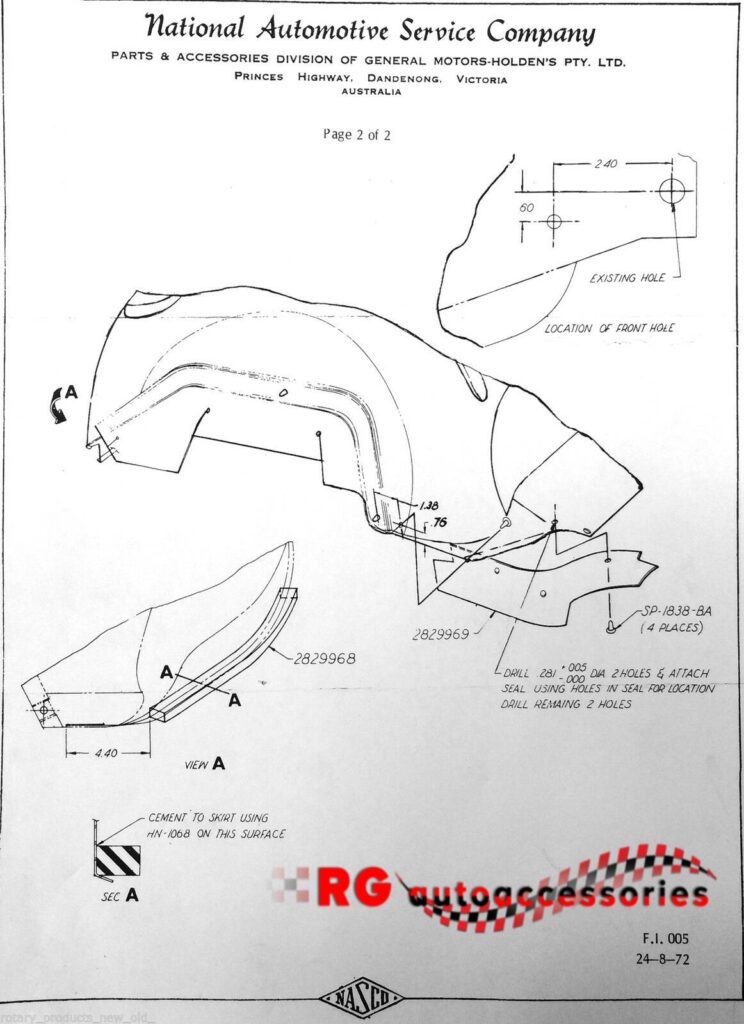 HOLDEN HQ HJ HX HZ Inner Guard Splash Rubbers as per original NASCO ...