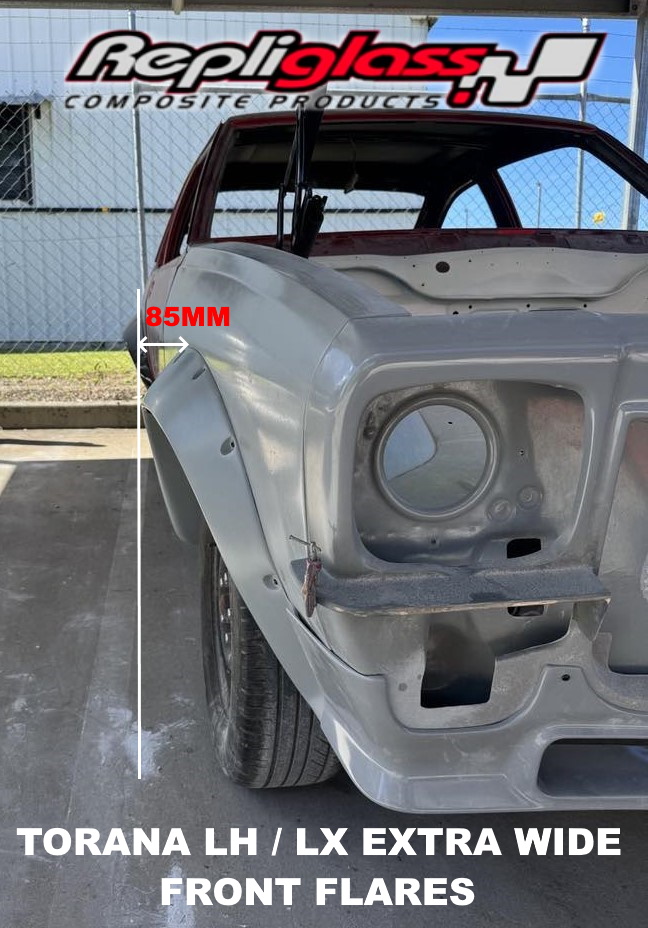 HOLDEN TORANA LH / LX SLR/5000 FRONT FIBREGLASS WHEEL ARCH FLARES EXTRA ...
