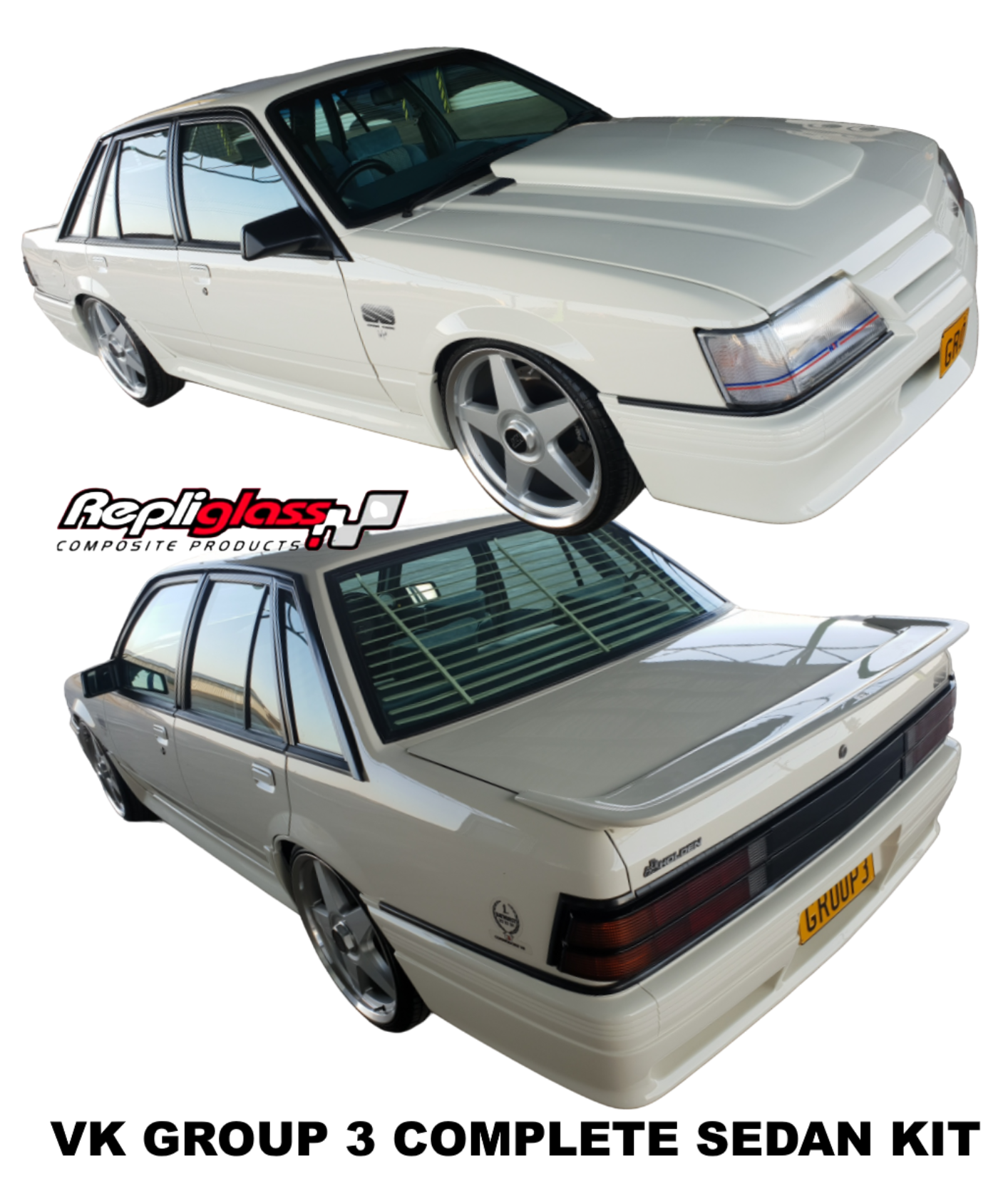 HOLDEN COMMODORE VK SEDAN GRP3 GROUP 3 COMPLETE BODYKIT SPOILERS 9 ...