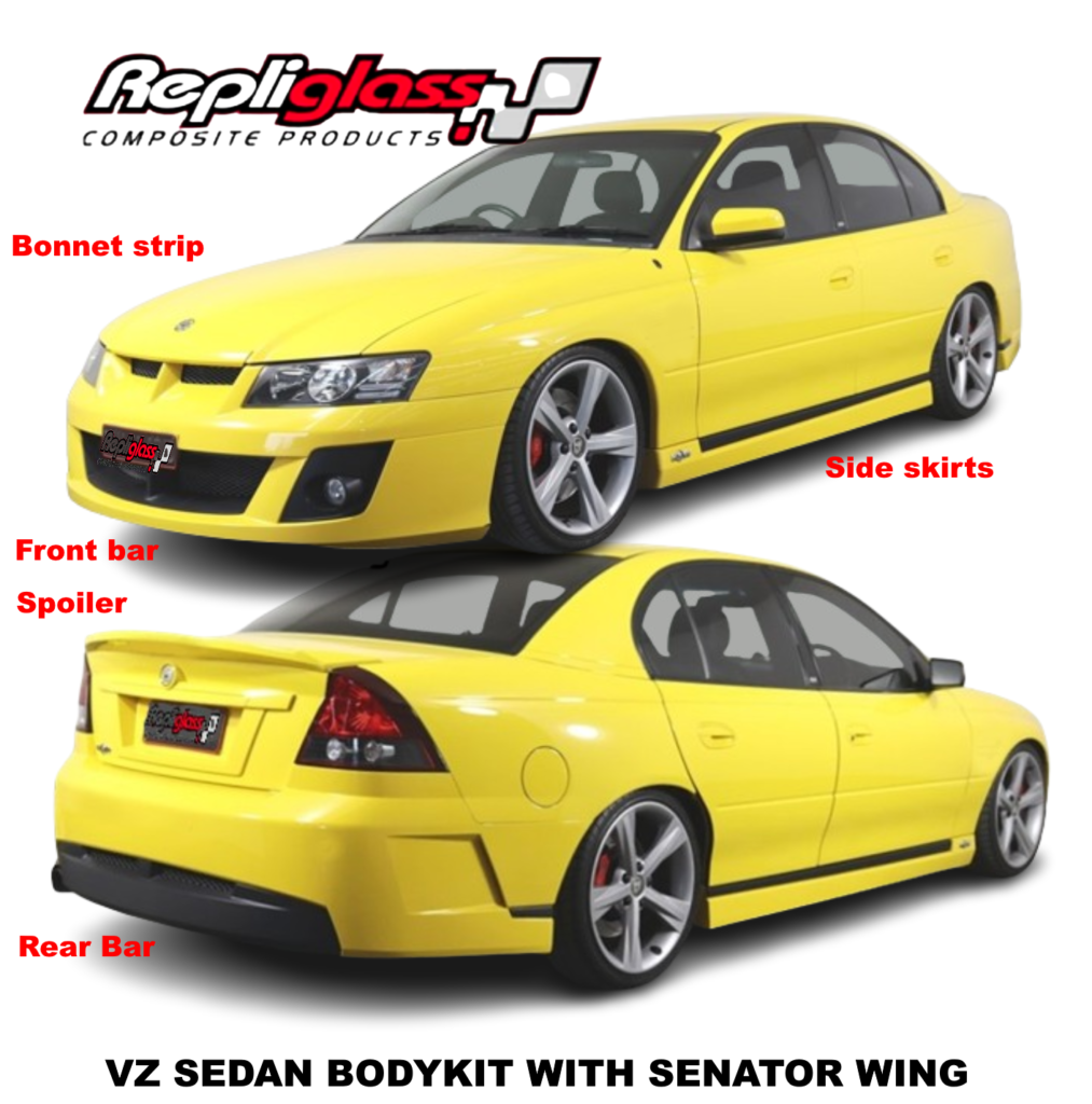 HOLDEN COMMODORE VZ SEDAN CLUBBY BODYKIT WITH SENATOR WING 7 PIECE KIT ...