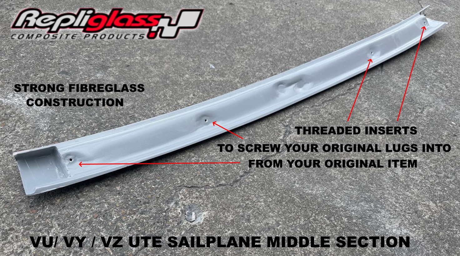 HOLDEN COMMODORE VU VY VZ UTE SAILPLANE 3 PIECE KIT strong fiberglass ...