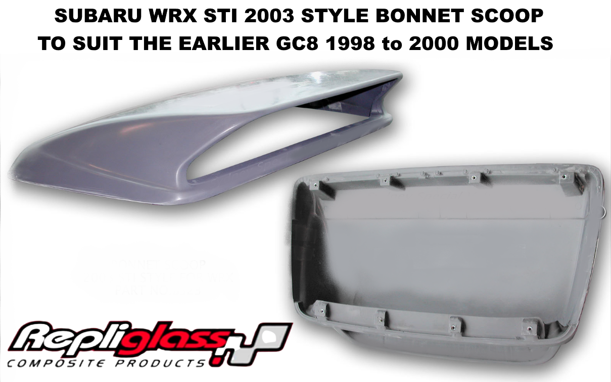 SUBARU WRX IMPREZA STI BONNET SCOOP GC8 1998 to 2000 BIGGER 2003 STYLE ...