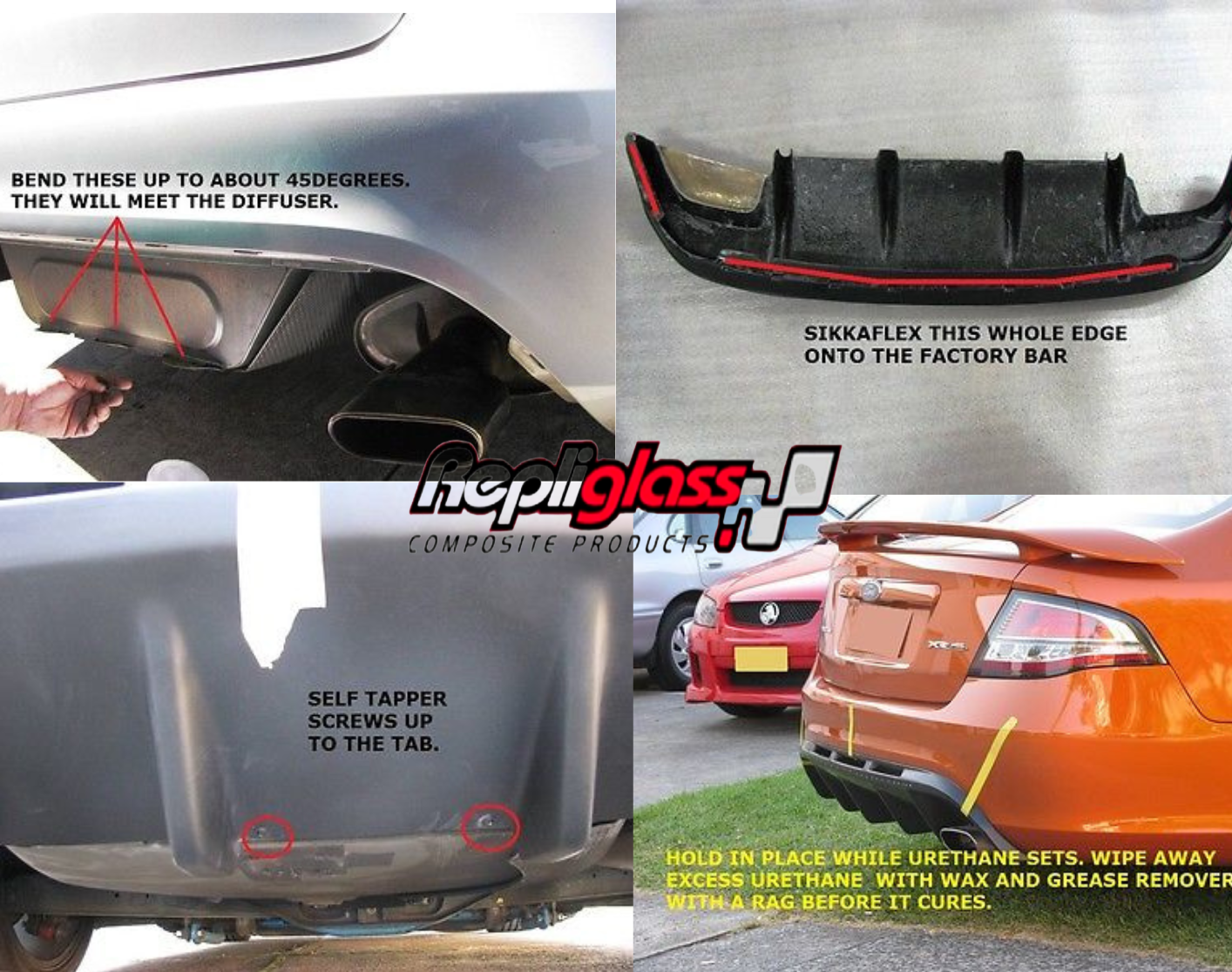 FORD FALCON FG SEDAN REAR BUMPER BAR DIFFUSER DUEL EXHAUST – Repliglass ...
